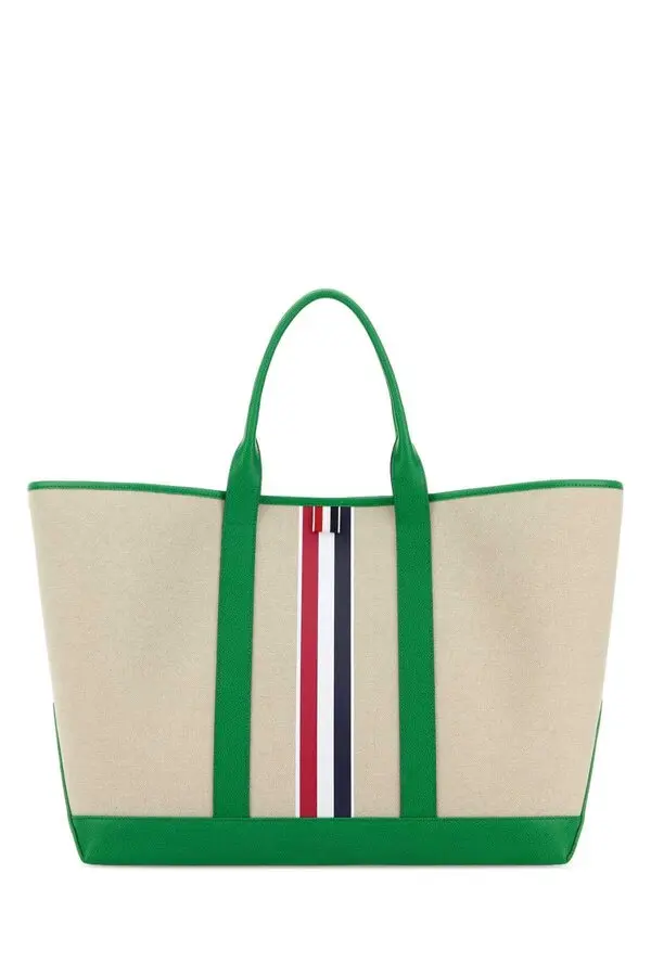 Thom Browne Sand Canvas Medium Shopping Bag