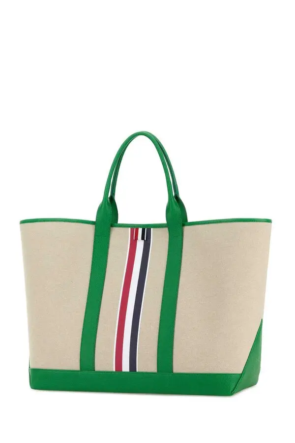 Thom Browne Sand Canvas Medium Shopping Bag