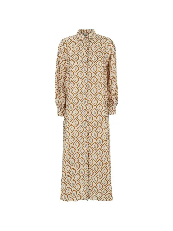 Max Mara Printed Silk Maxi Dress - Multicolor