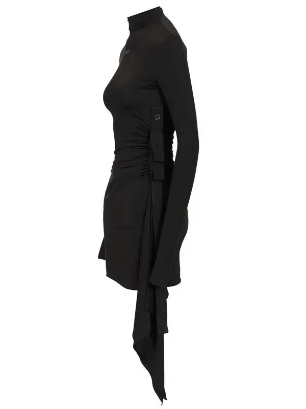 Off-White Sec Skin Draped Mini Dress Ls Bl