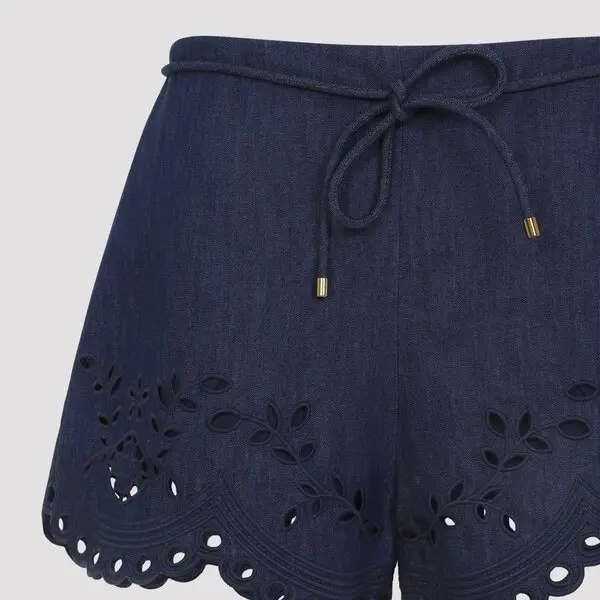 Zimmermann Mahon Broderie Denim Short