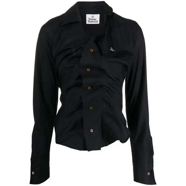 VIVIENNE WESTWOOD Asymmetric Ruched Shirt - Black
