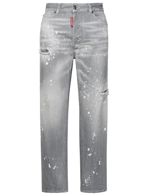 Dsquared2 Grey Cotton Blend Jeans - Gray