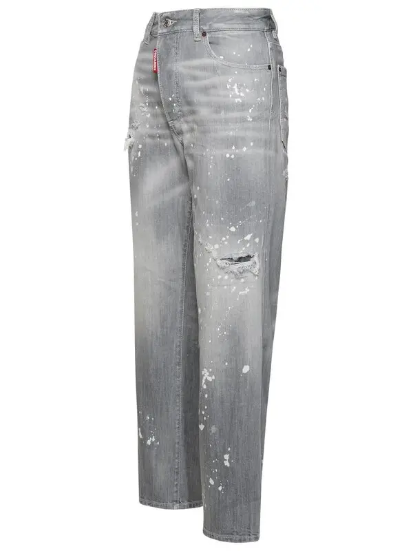 Dsquared2 Grey Cotton Blend Jeans