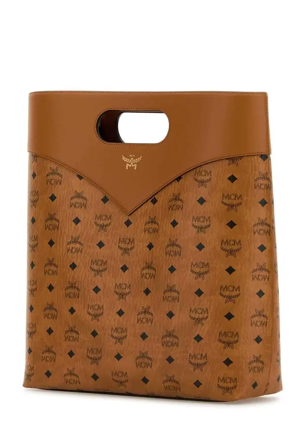 Mcm Printed Canvas Shopping Bag
