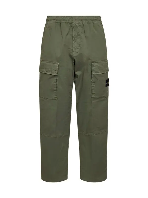 Stone Island Military Green Stretch Twill Cargo Trousers - Multicolor