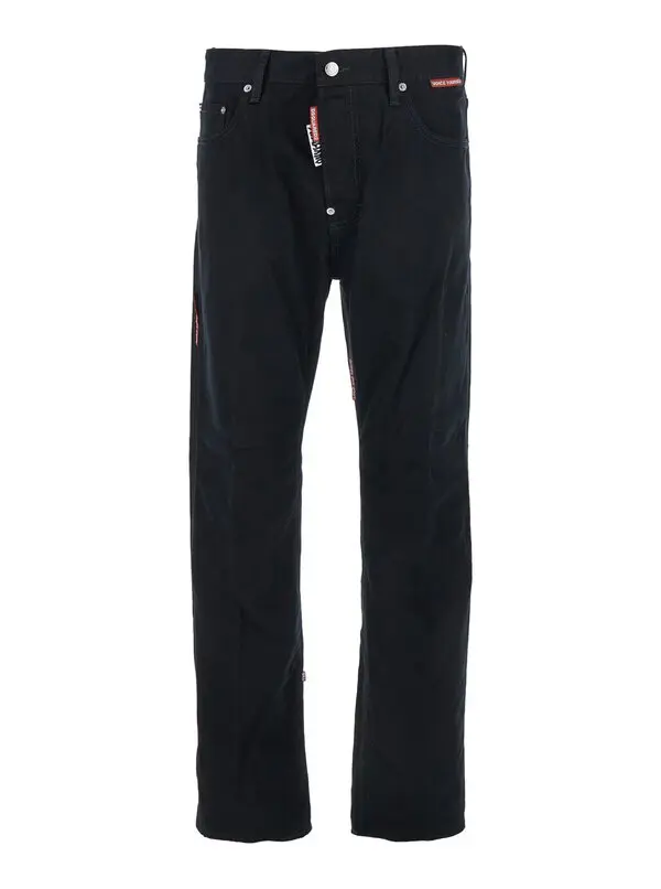 Dsquared2 X Magliano' Black Jeans With Belt Loops And Logo Patch On The Rear In Denim - Multicolor