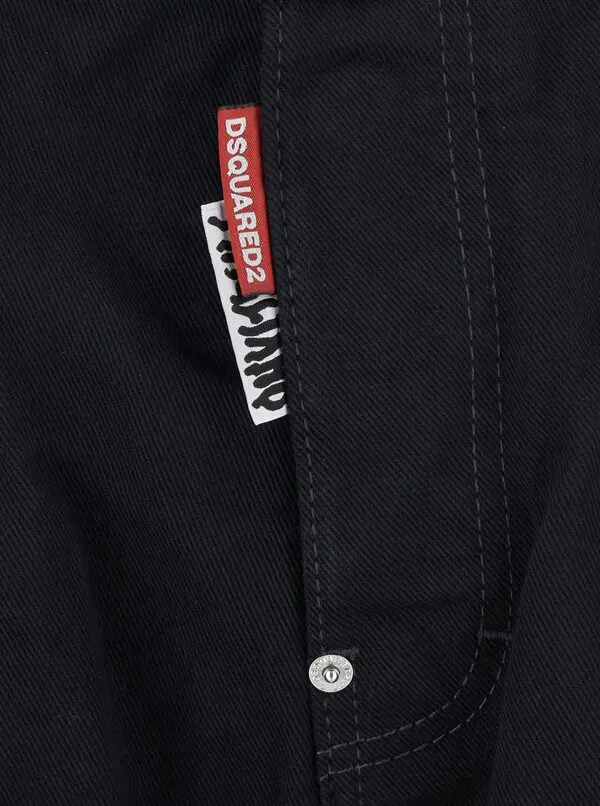 Dsquared2 X Magliano' Black Jeans With Belt Loops And Logo Patch On The Rear In Denim - Multicolor