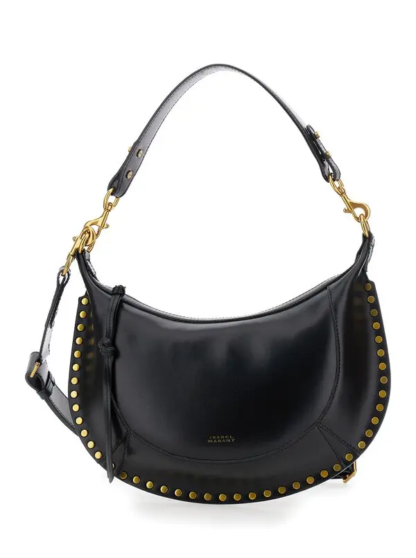 Isabel Marant Étoile Shoulder Bag 'naoko' With Removable Strap And Logo Lettering Embossed On The Front In Black Leather For - Multicolor
