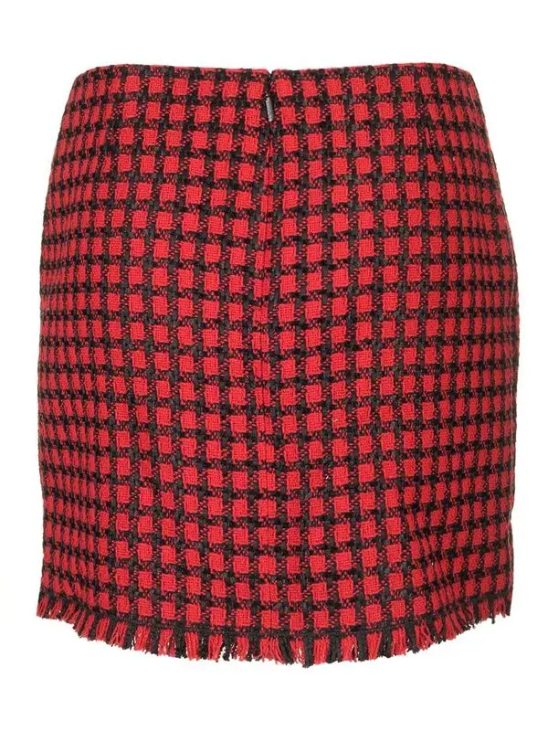Versace Tweed Mini Skirt - Red