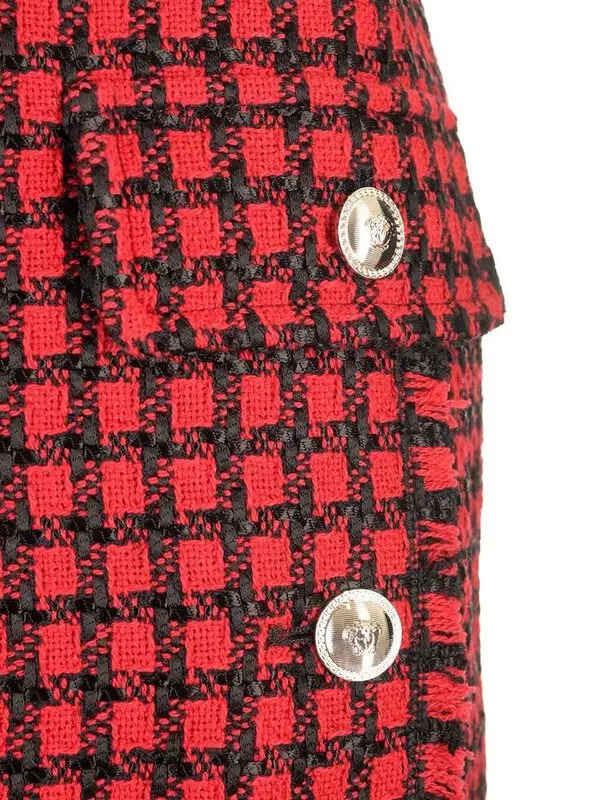 Versace Tweed Mini Skirt - Red