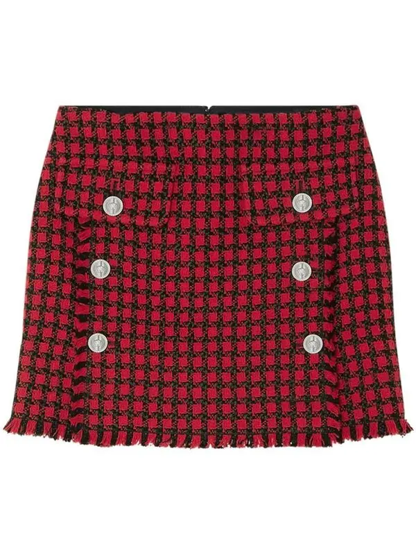 Versace Tweed Mini Skirt - Red
