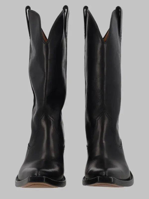 MAISON MARGIELA Leather Western Boots - Black