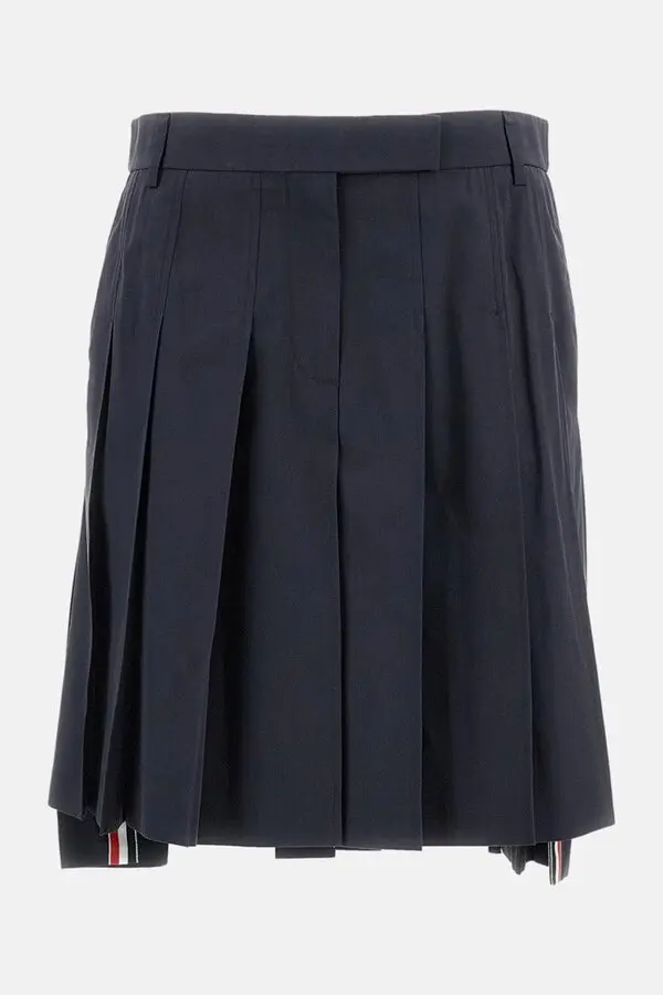 Thom Browne Cotton Pleated Skirt - Multicolor