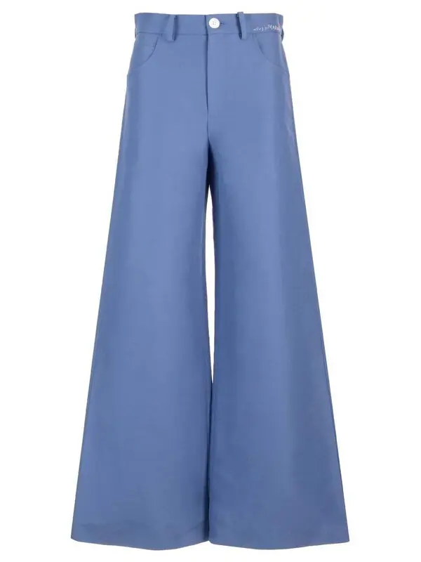 Marni Cotton Drill Wide-leg Trousers - Blue