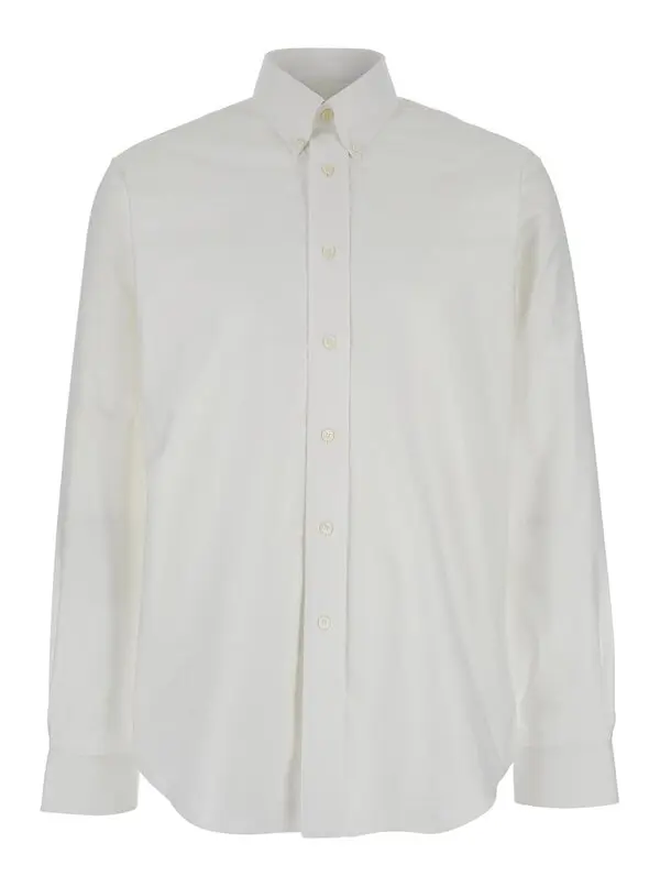Givenchy White Shirt With Logo Embroidered On The Front In Cotton - Multicolor
