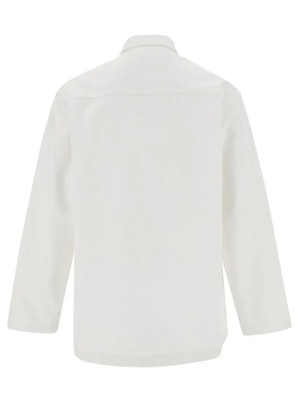 JIL SANDER White Shirt With Embossed Logo In Denim