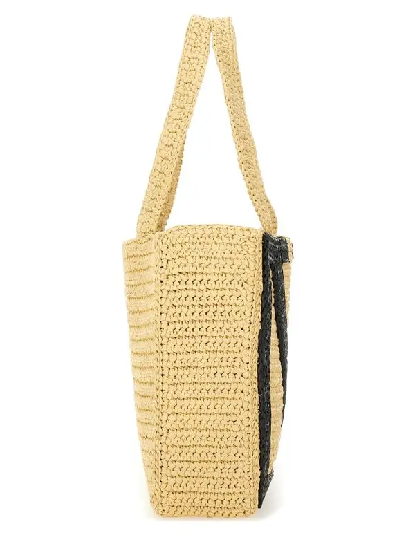Valentino Garavani Viva Superstar Large Raffia Shopping Bag - Cream