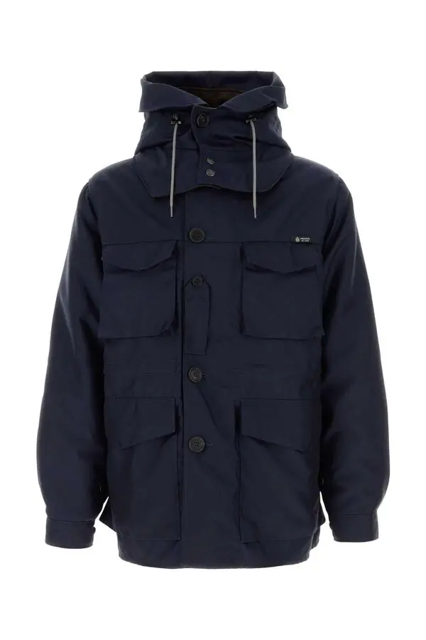Prada Navy Wool Blend Jacket - Blue