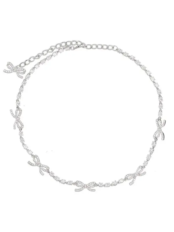 SELF-PORTRAIT Crystal Bow Necklace