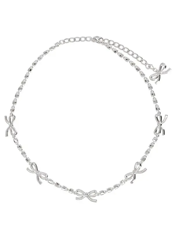 SELF-PORTRAIT Crystal Bow Necklace