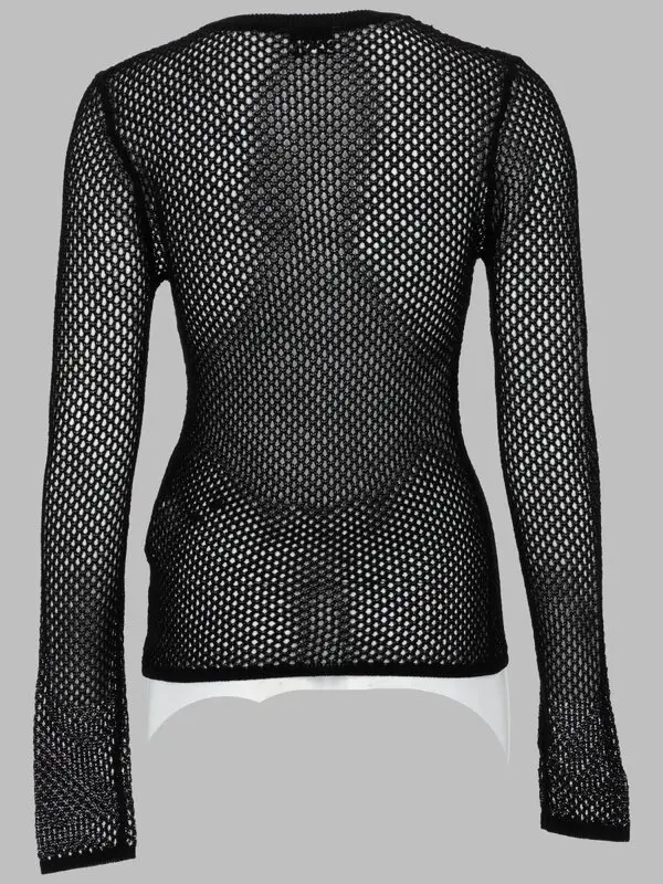 GANNI Mercerized Cotton Mesh Top