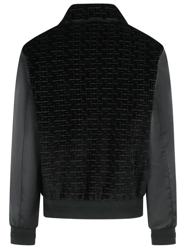 Balmain Monogram' Bomber Jacket In Cotton And Viscose