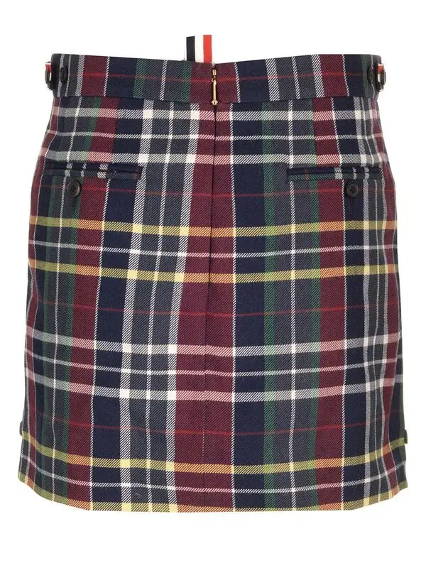 Thom Browne Tartan Mini Skirt - Blue