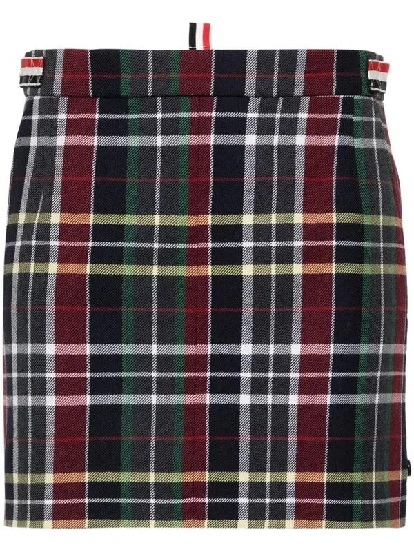 Thom Browne Tartan Mini Skirt - Blue