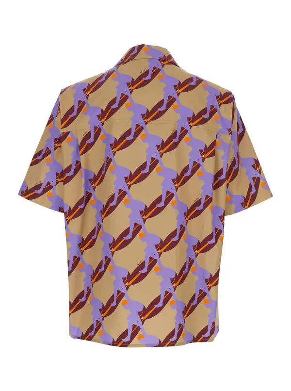 Gucci Bowling Shirt With Cuban Collar And All-over Print In Cotton - Multicolor