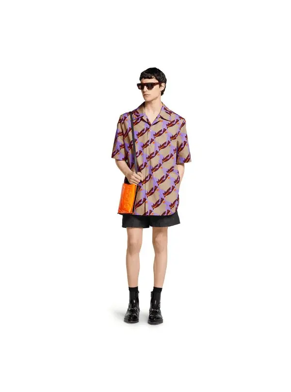 Gucci Bowling Shirt With Cuban Collar And All-over Print In Cotton - Multicolor
