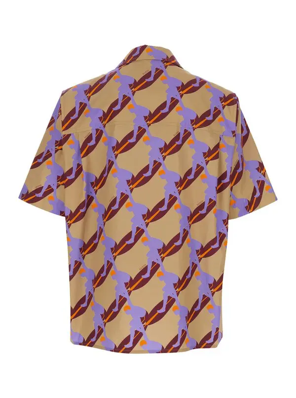 Gucci Bowling Shirt With Cuban Collar And All-over Print In Cotton - Multicolor
