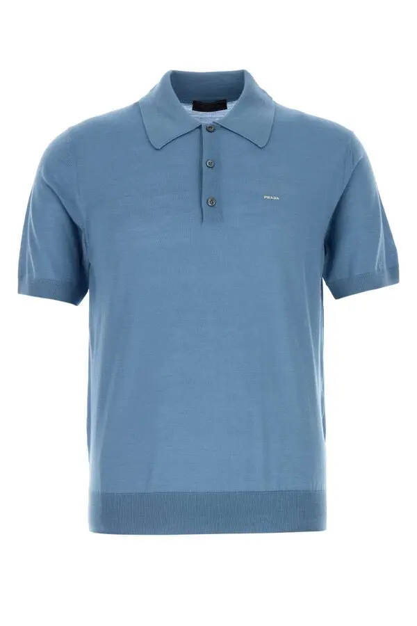 Prada Cerulean Wool Polo Shirt