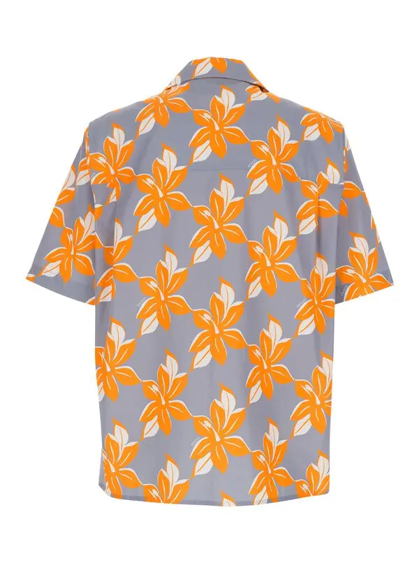 Gucci Bowling Shirt With Cuban Collar And All-over Floral Print In Cotton - Multicolor