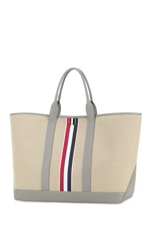 Thom Browne Sand Canvas Medium Shopping Bag - Brown