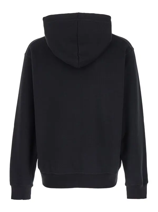Dsquared2 Black Hoodie With Drawstring Hood And Maxi Logo Print On The Front In Cotton - Multicolor