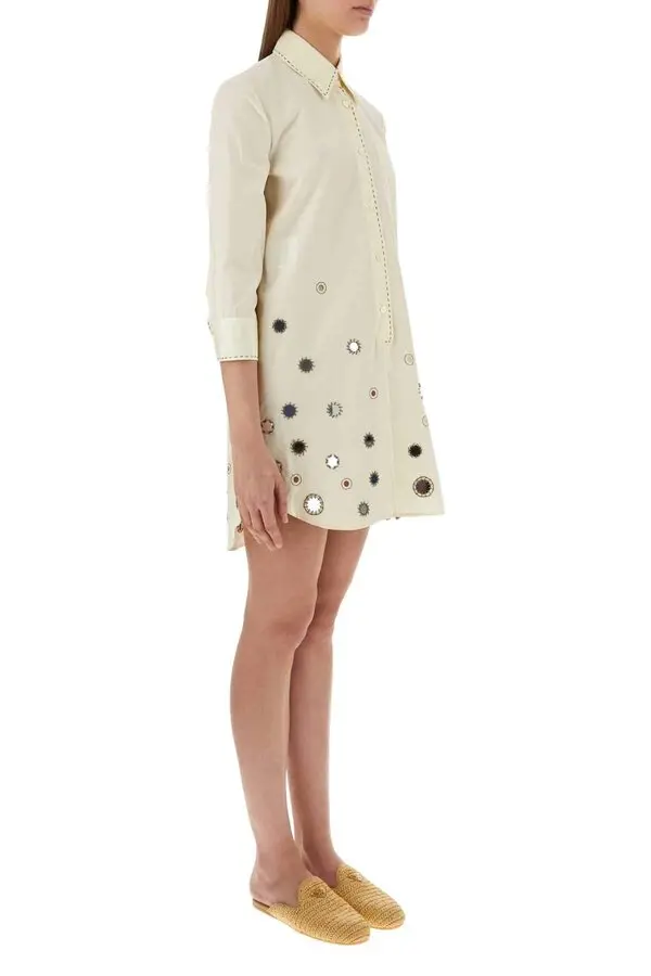 Prada Sand Cotton Shirt Dress - Brown