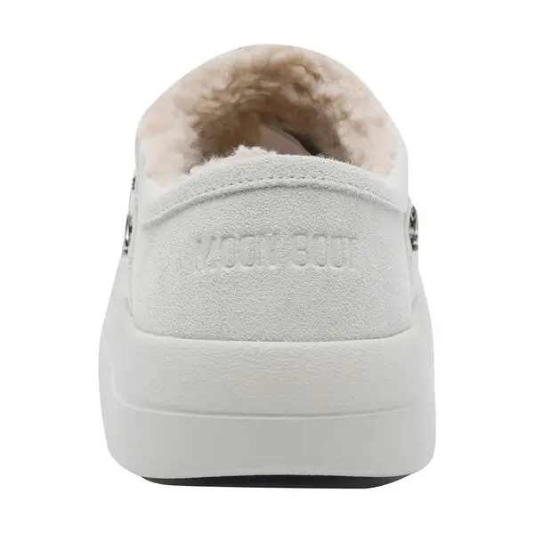 Moon Boot Park Leather Slippers - White