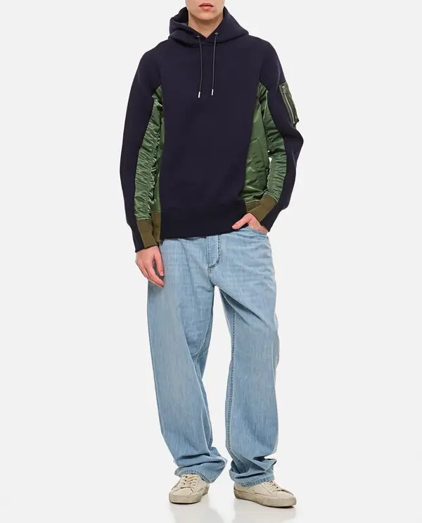 Sacai Sponge Sweat X Nylon Twill Pullover