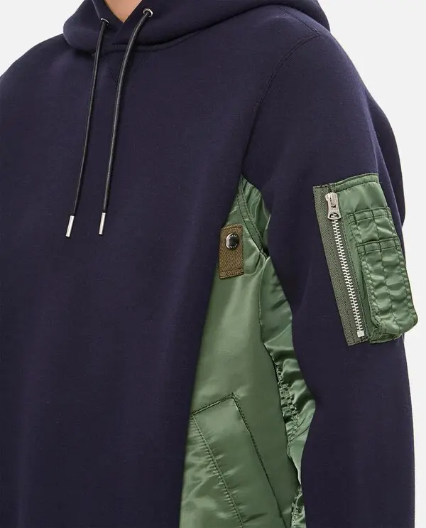Sacai Sponge Sweat X Nylon Twill Pullover