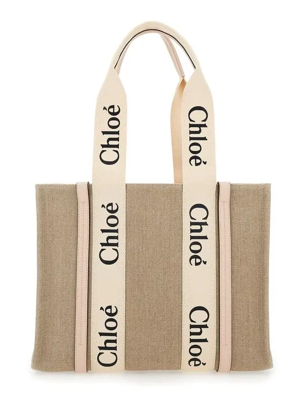 Chloé Woody Medium Tote Bag - Cream