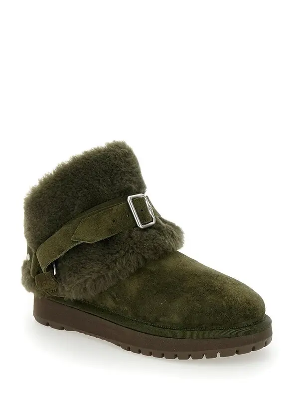 Burberry Suede And Shearling Ankle Boots - Multicolor