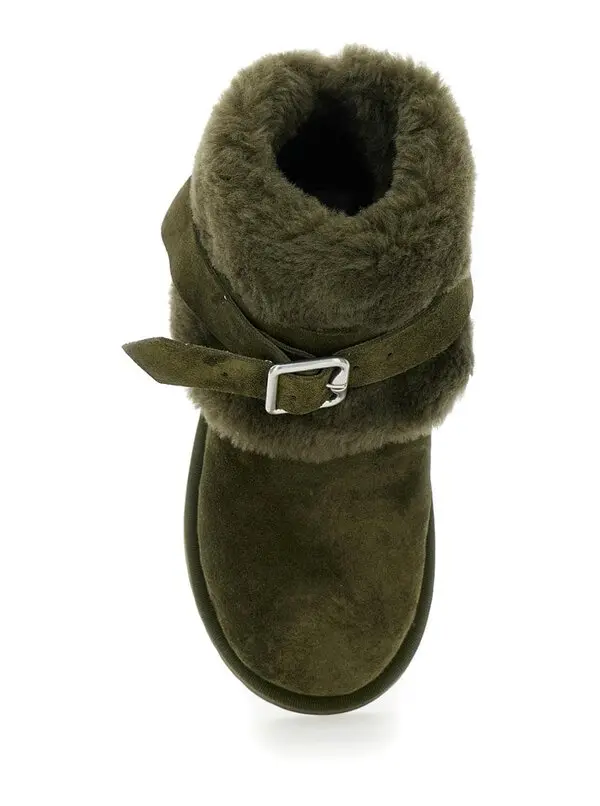 Burberry Suede And Shearling Ankle Boots - Multicolor