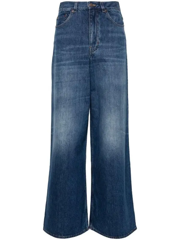 Chloé Cotton Wide-leg Denim Jeans - Multicolor