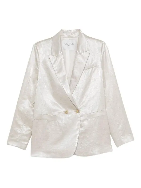 FORTE_FORTE Linen Double-breasted Jacket - Multicolor
