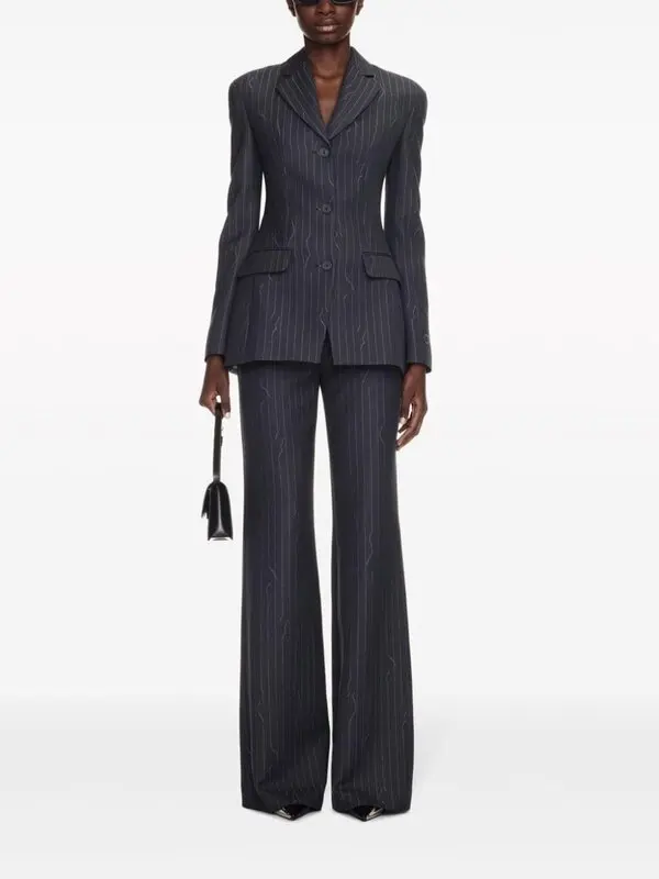 Off-White Pinstriped Blazer - Gray