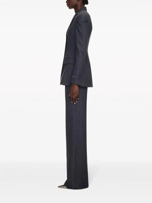 Off-White Pinstriped Blazer - Gray