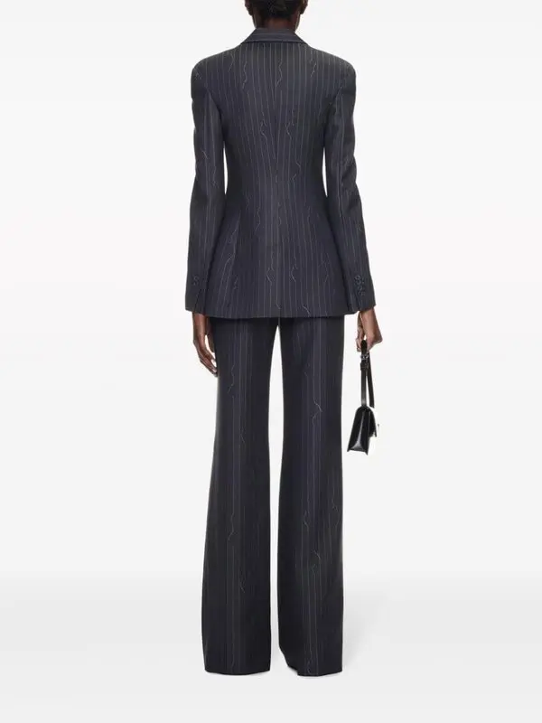 Off-White Pinstriped Blazer - Gray