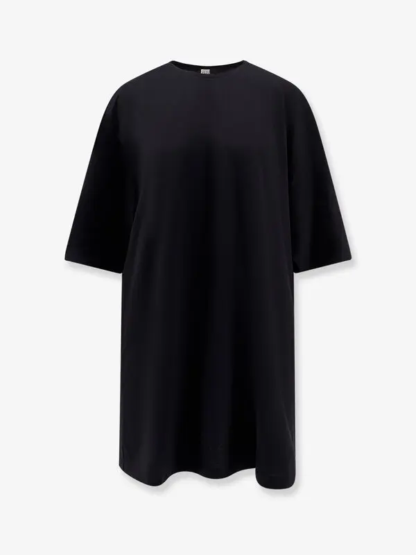 TOTEME Relaxed Tee Lyocell And Cotton Short Dress - Black