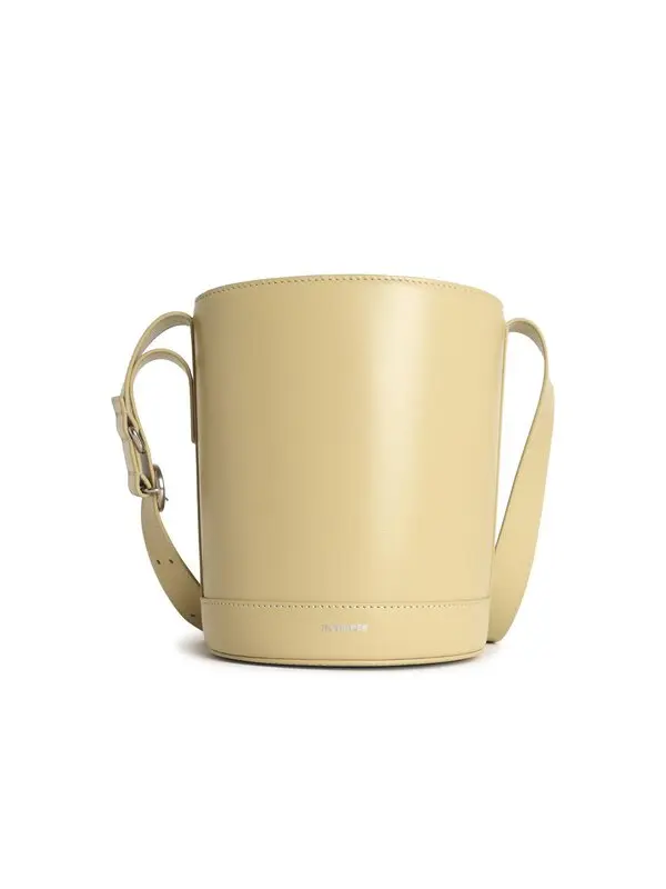 JIL SANDER Cannolo Leather Bucket Bag - Cream